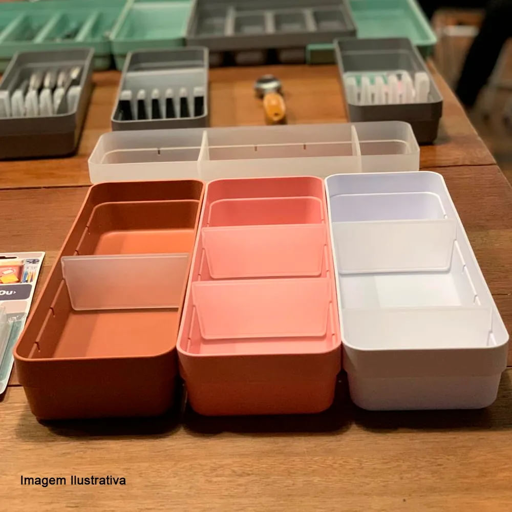 Divisória Plástica para Organizador OU Logic c/ 4 peças cor Natural ...