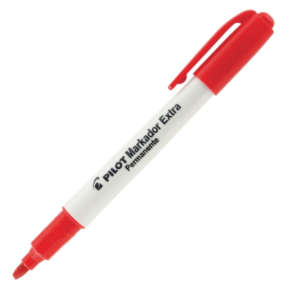 Marcador Extra Ponta Chanfrada 4.0mm cor Vermelho Pilot - Castro Naves