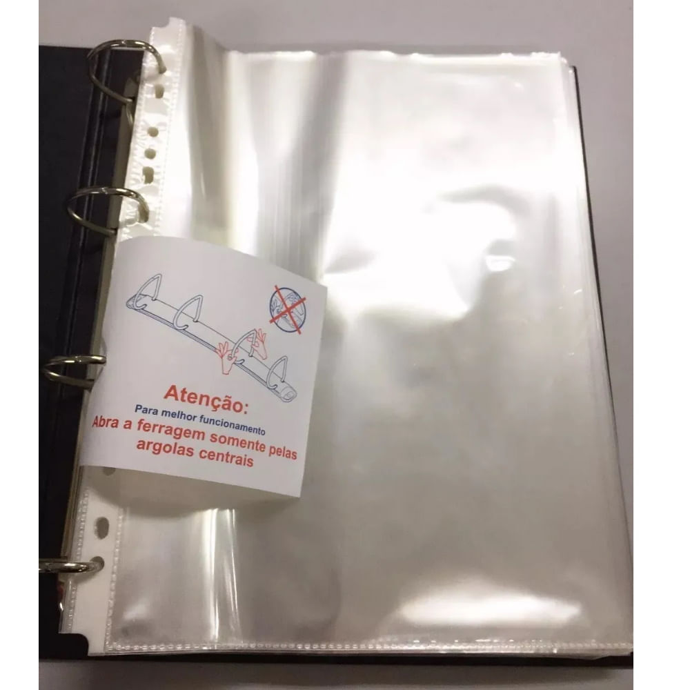 Pasta Catálogo com Ferragem 4 Argolas, A4 26,5x32x4cm, Lombada 4cm c ...
