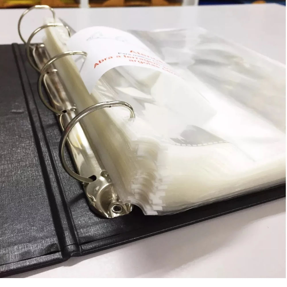 Pasta Catálogo com Ferragem 4 Argolas, A4 26,5x32x4cm, Lombada 4cm c ...