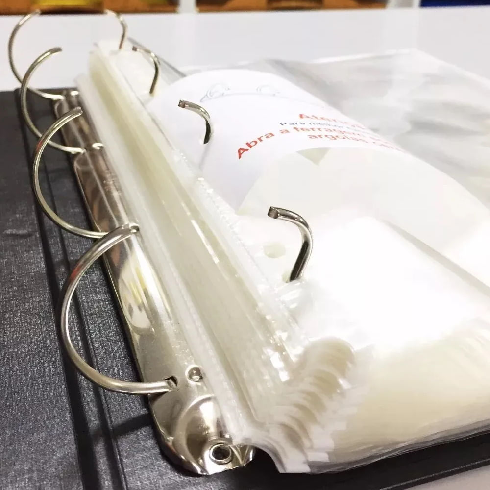 Pasta Catálogo com Ferragem 4 Argolas, A4 26,5x32x4cm, Lombada 4cm c ...