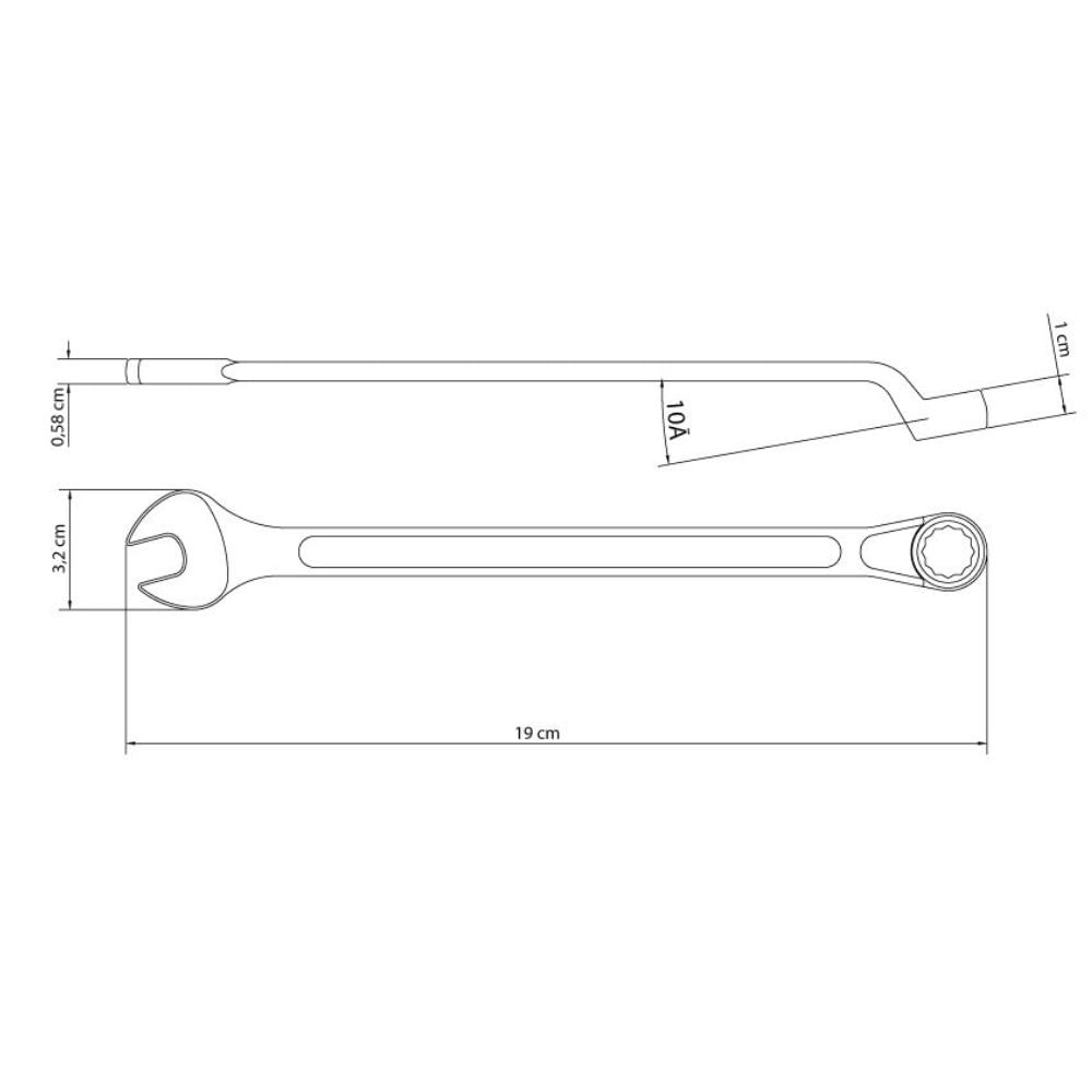 Chave Combinada 14mm com Pescoço Corpo Forjado em Aço Especial Cromado ...