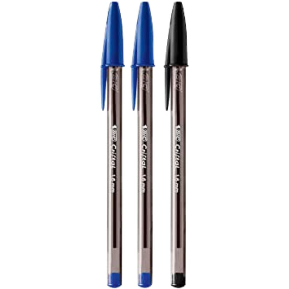 Caneta Esferográfica BIC Cristal Intenso 2 Cores Ponta Grossa 1.6mm BT/3 - Castro Naves