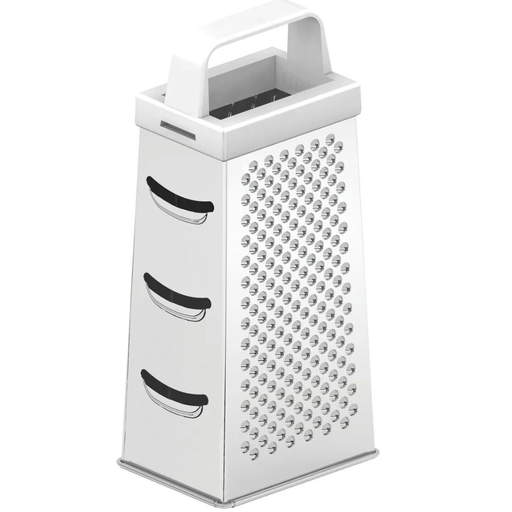 Ralador 4 Faces em Aço Inox com Alça em ABS Branco Utilitá Ref ...