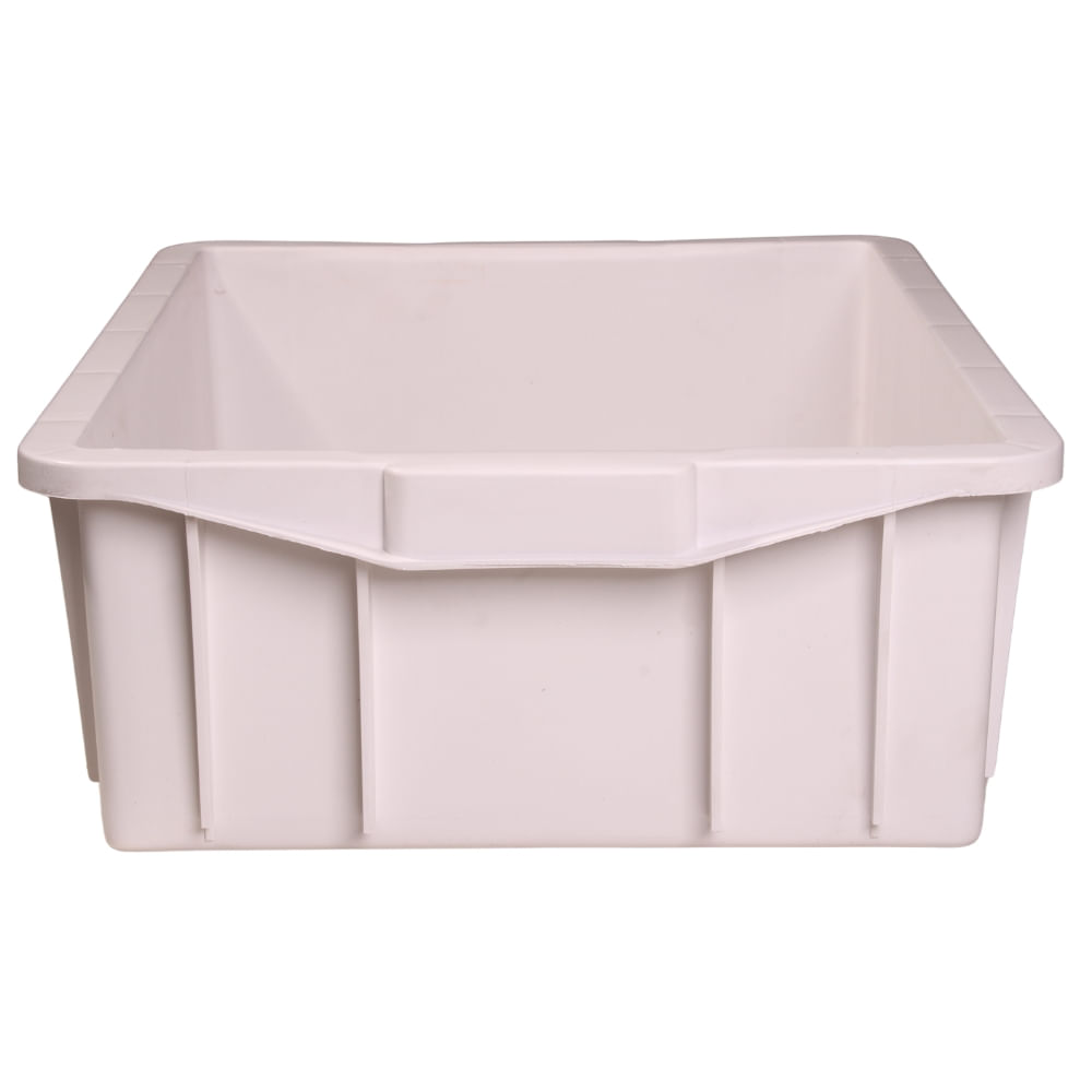 Caixa Plástica (PP) Empilhável Reforçada sem Tampa cor Branca 15,5 ...